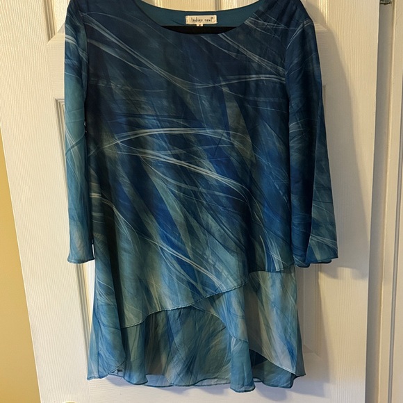 indigo soul | Tops | Indigo Soul Sheer Blue Tunic | Poshmark